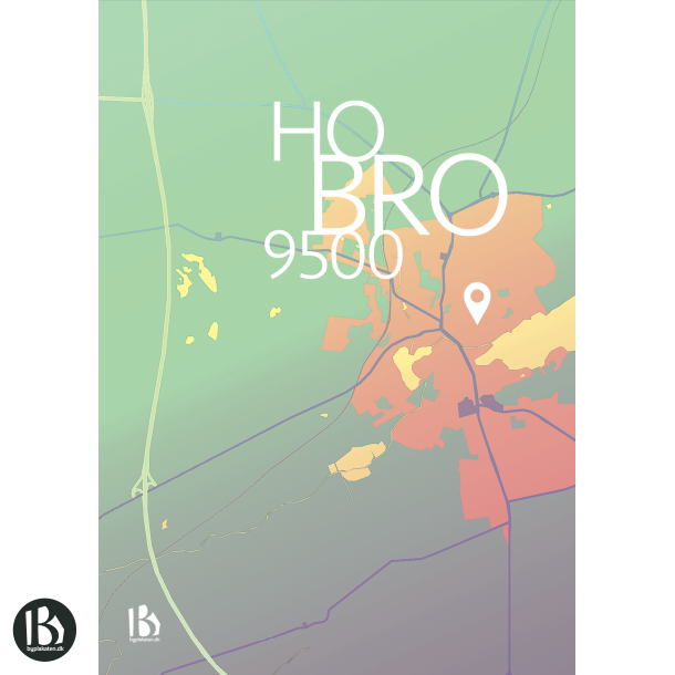 Hobro (9500) - Citymap - Colorfull - Hobro plakater - Byplakaten.dk v ...