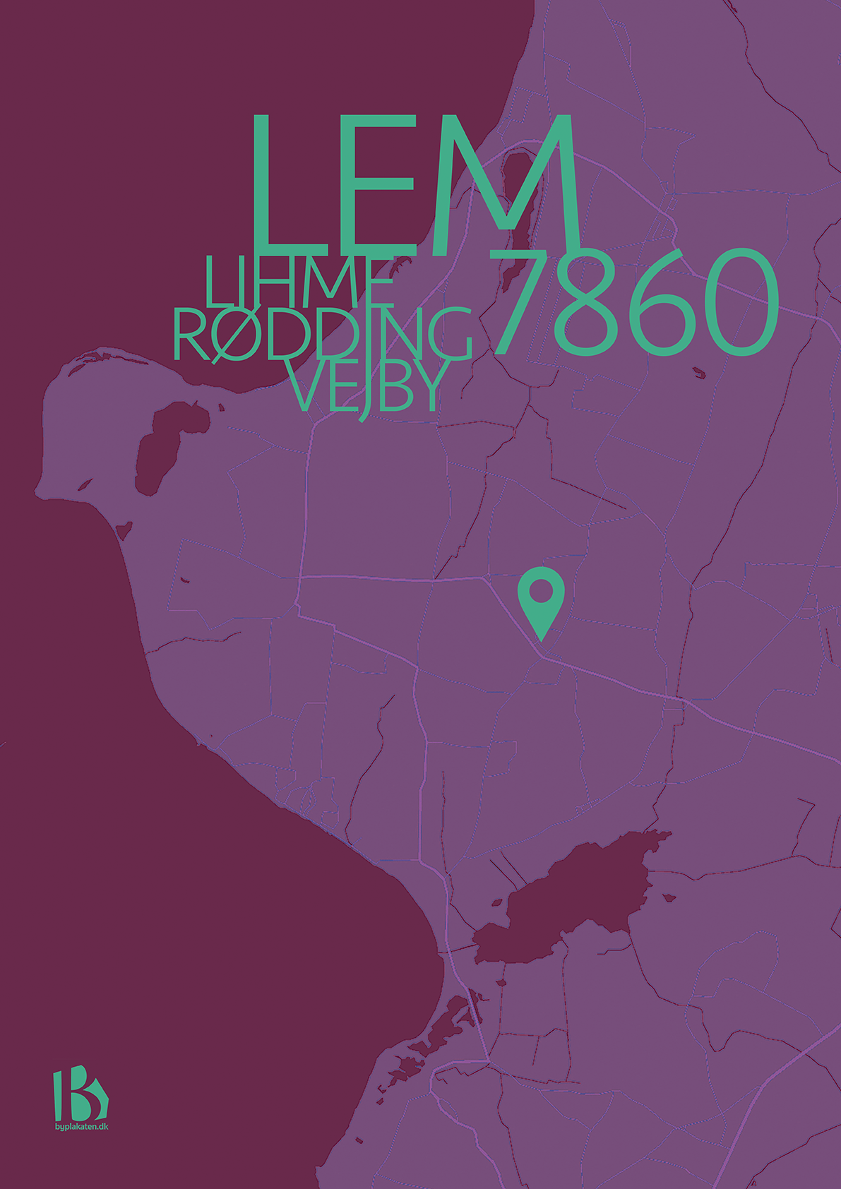 Lem (7860) - Citymap - Funky - Lem plakater - Byplakaten.dk v/Daugaard ...