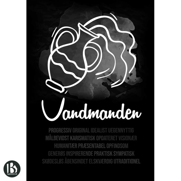 Vandmanden - Stjernetegn - Stjernetegnsplakater - Byplakaten.dk v/Daugaard Trading